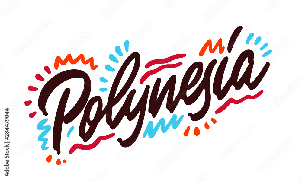 Polynesia handwritten subregion of Oceania name. Modern Calligraphy ...
