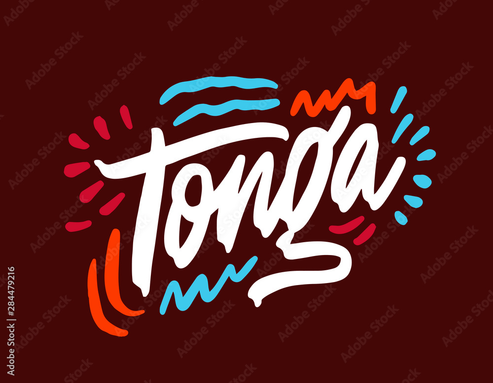 Tonga handwritten kingdom name.Modern Calligraphy Hand Lettering for ...