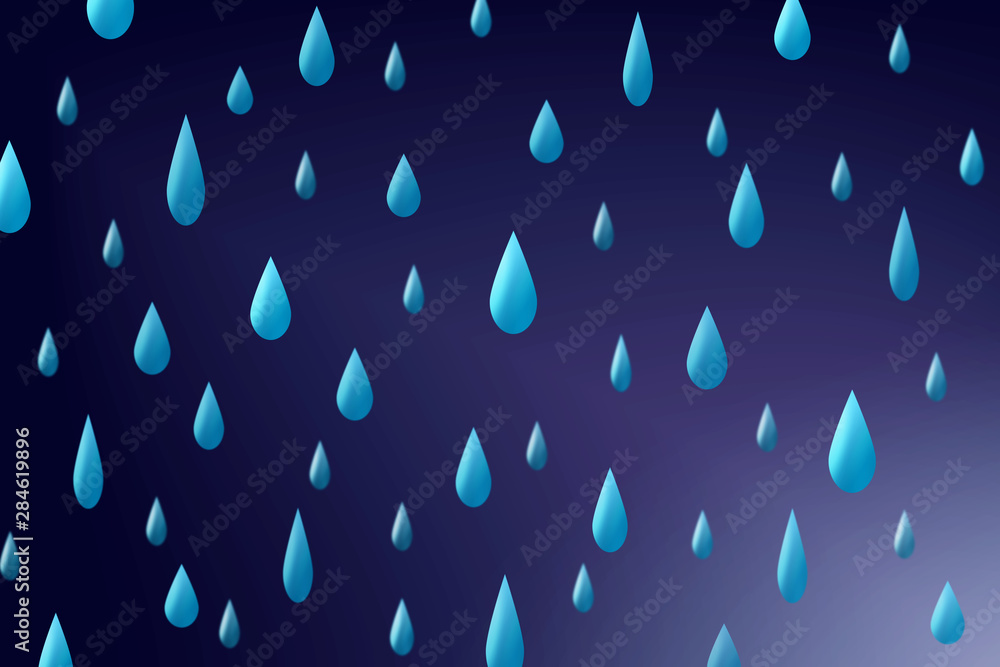 Water drops with strong and weak focus. Rain or shower. フォーカスの強弱を加えた水滴 ...