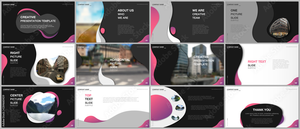 Minimal presentations design, portfolio vector templates with fluid ...