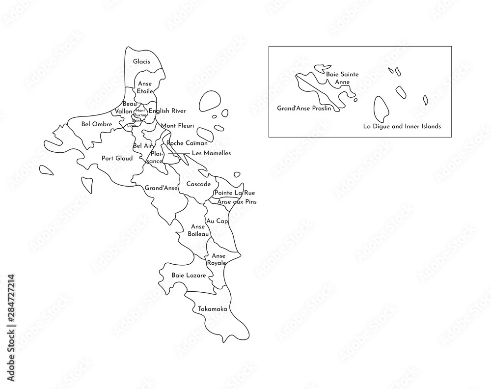 Vector isolated illustration of simplified administrative map of ...