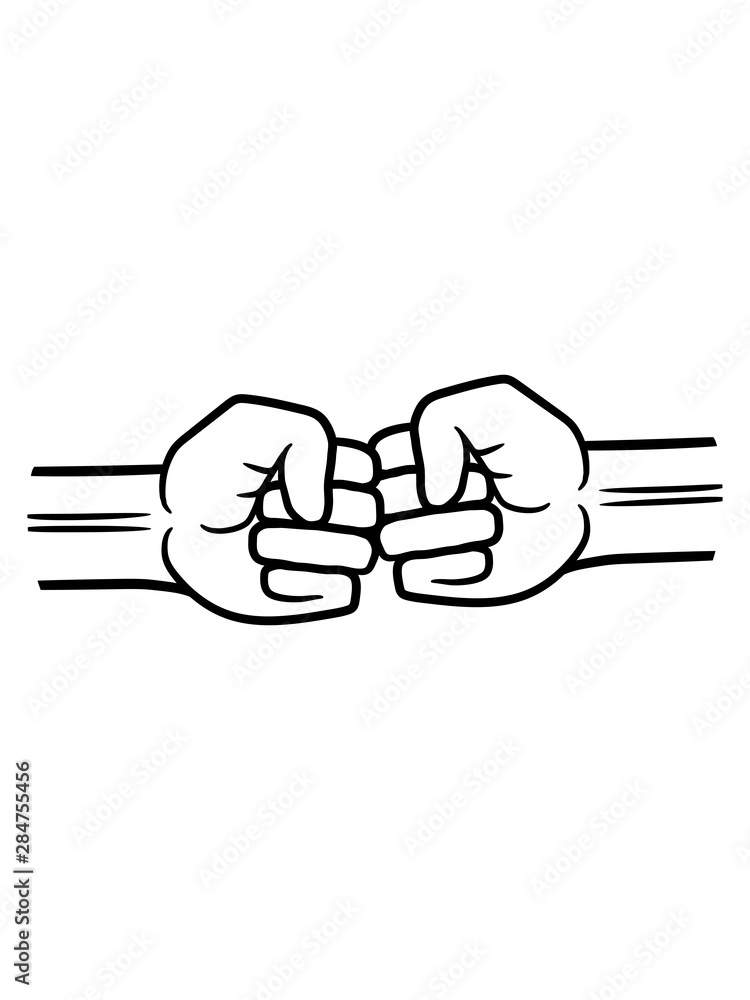 Stock-Illustration „fäuste 2 freunde team faust begrüßen anstoßen bro ...