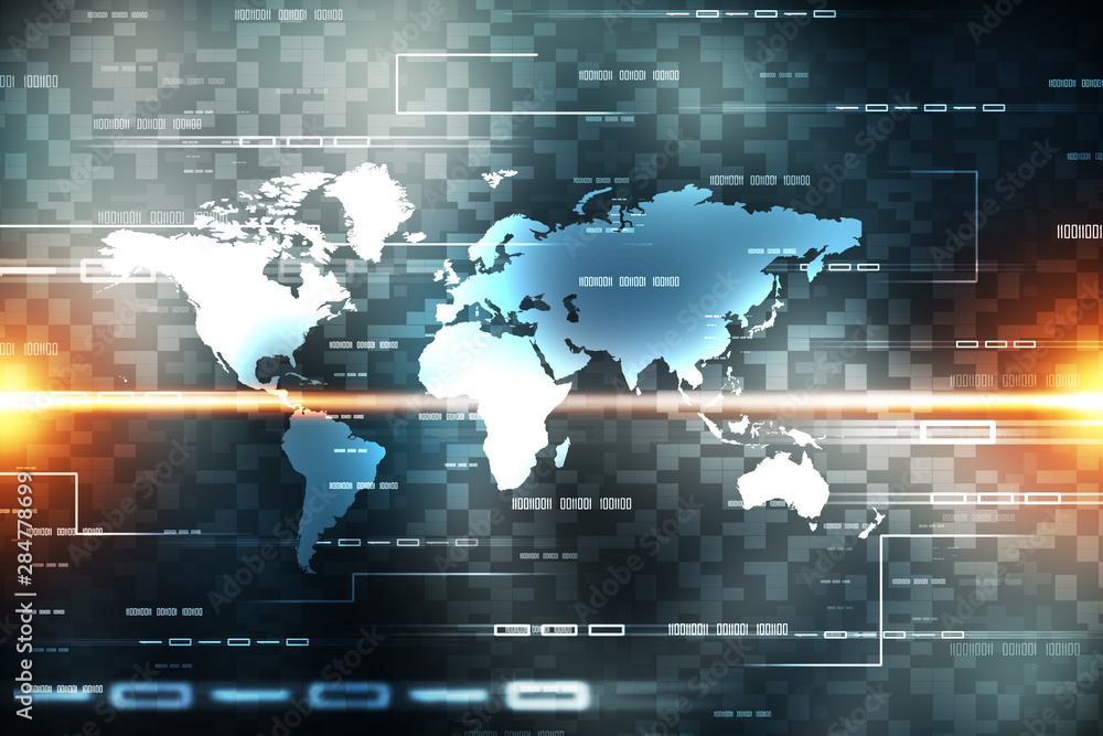 2d illustration world map abstract background Stock Illustration ...