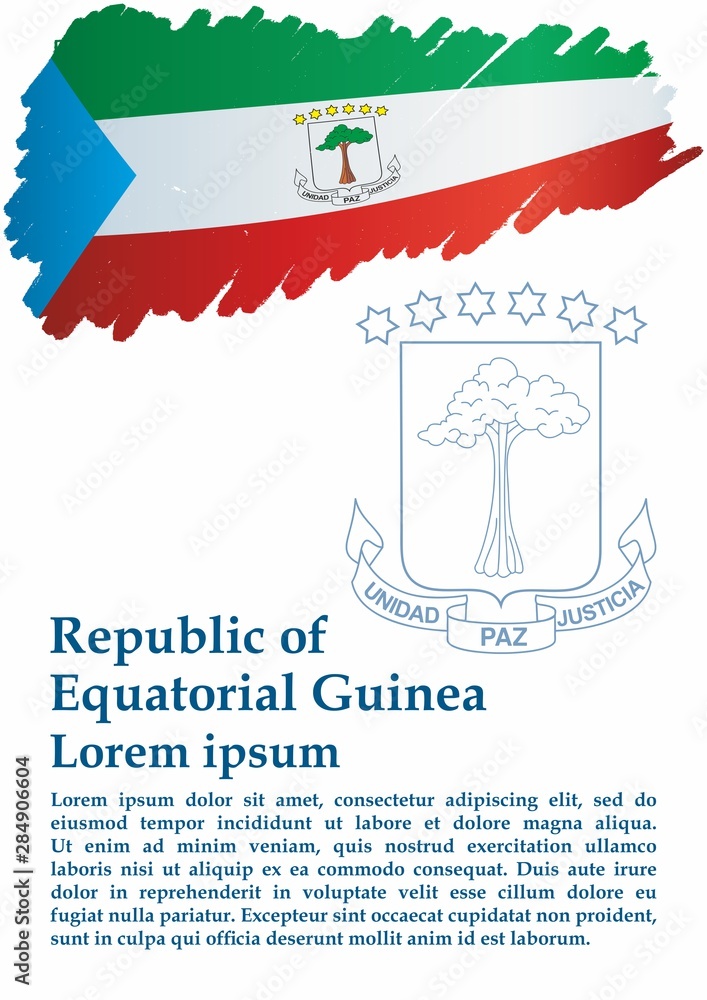 Flag of Equatorial Guinea, Republic of Equatorial Guinea. Template for ...