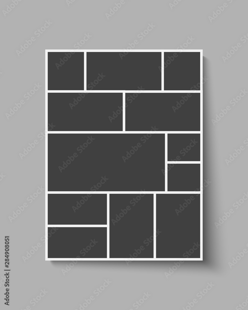 Vector empty collage board twelve frames, photo Stock Vector | Adobe Stock