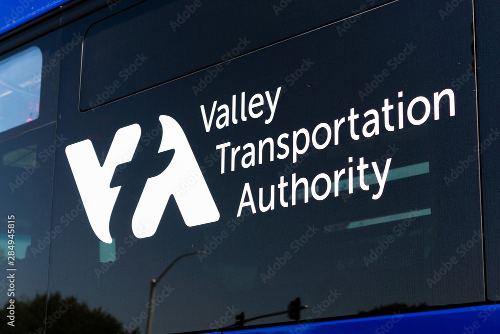 July 31, 2018 Sunnyvale / CA / USA - Close up of VTA (Santa Clara ...