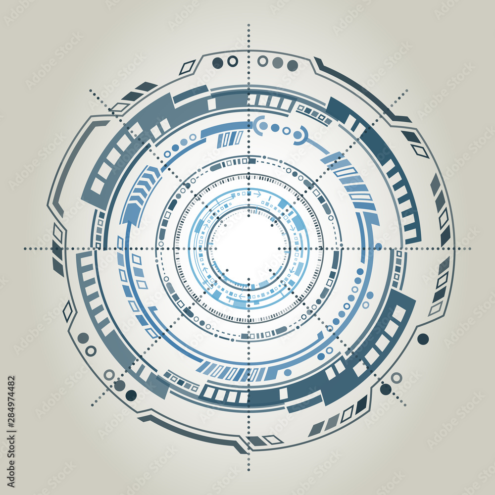 Circular technology background design vector illustration. Futuristic ...