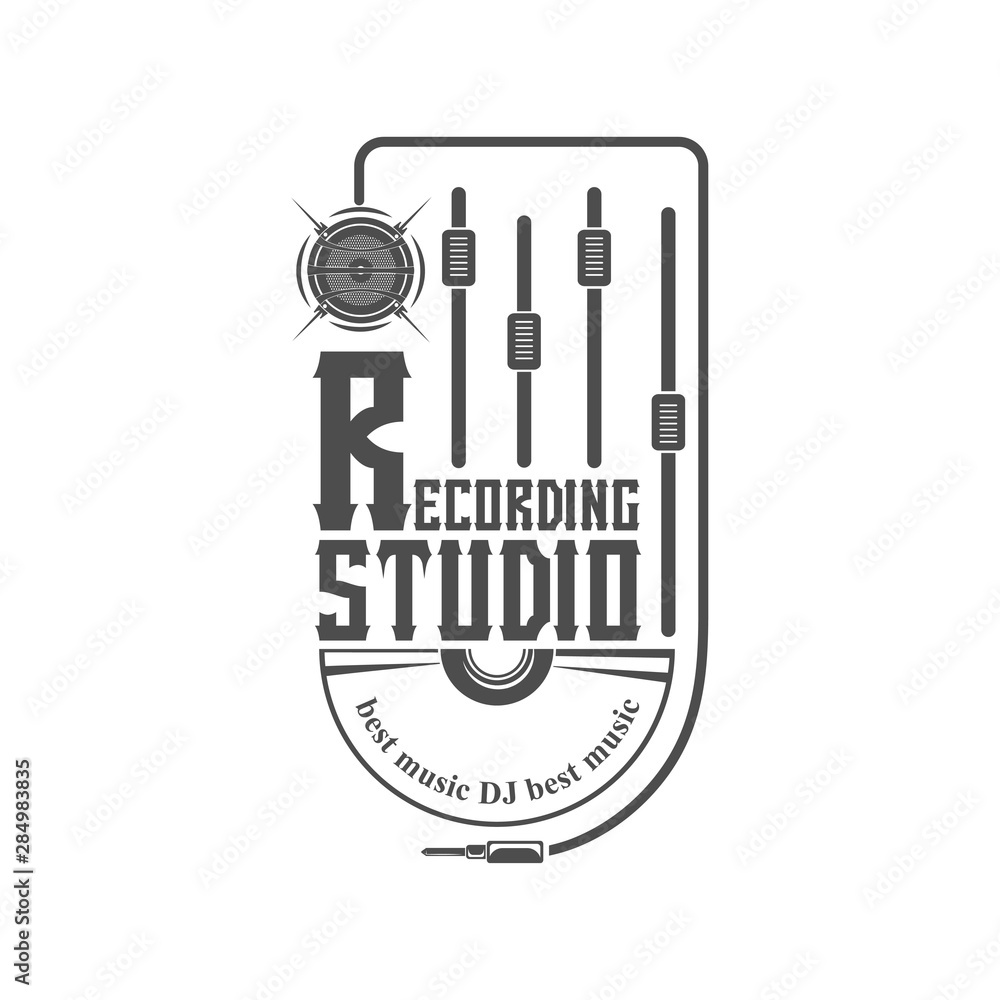Vector graphic logo concept. Recording studio. Symbol emblem, el Stock ...