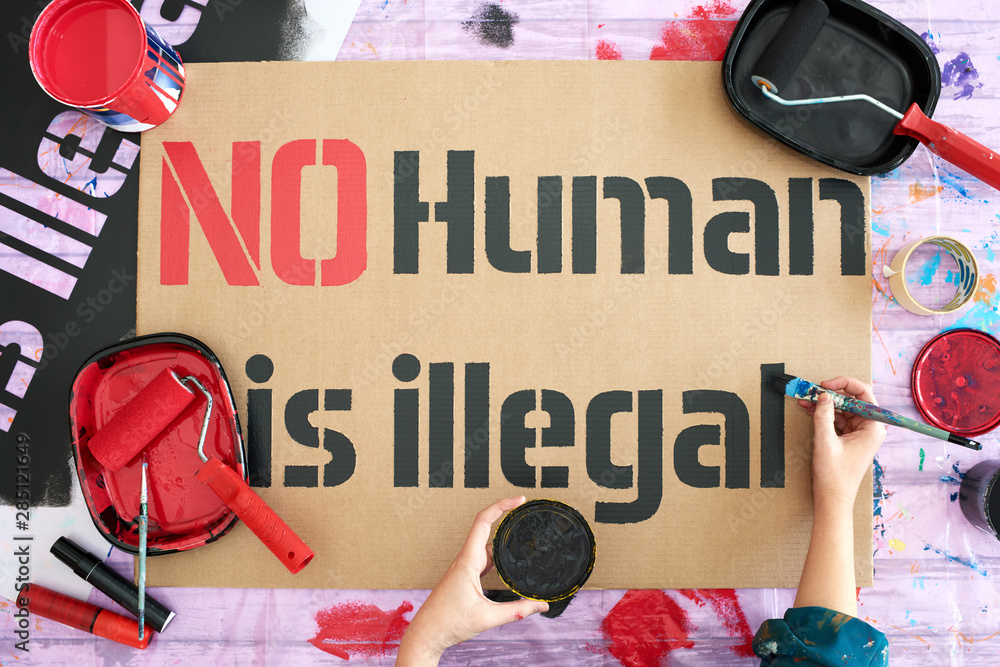 Protesting for refugee rights Stock Photo | Adobe Stock