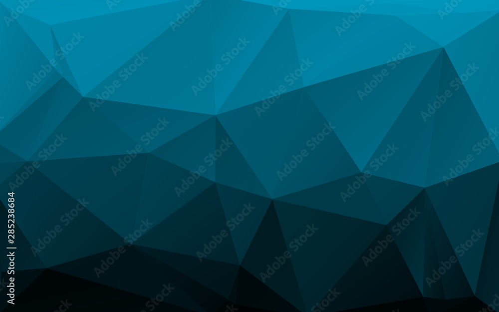 Blue and black gradient low poly background. Triangular pattern, modern design. Geometric ...