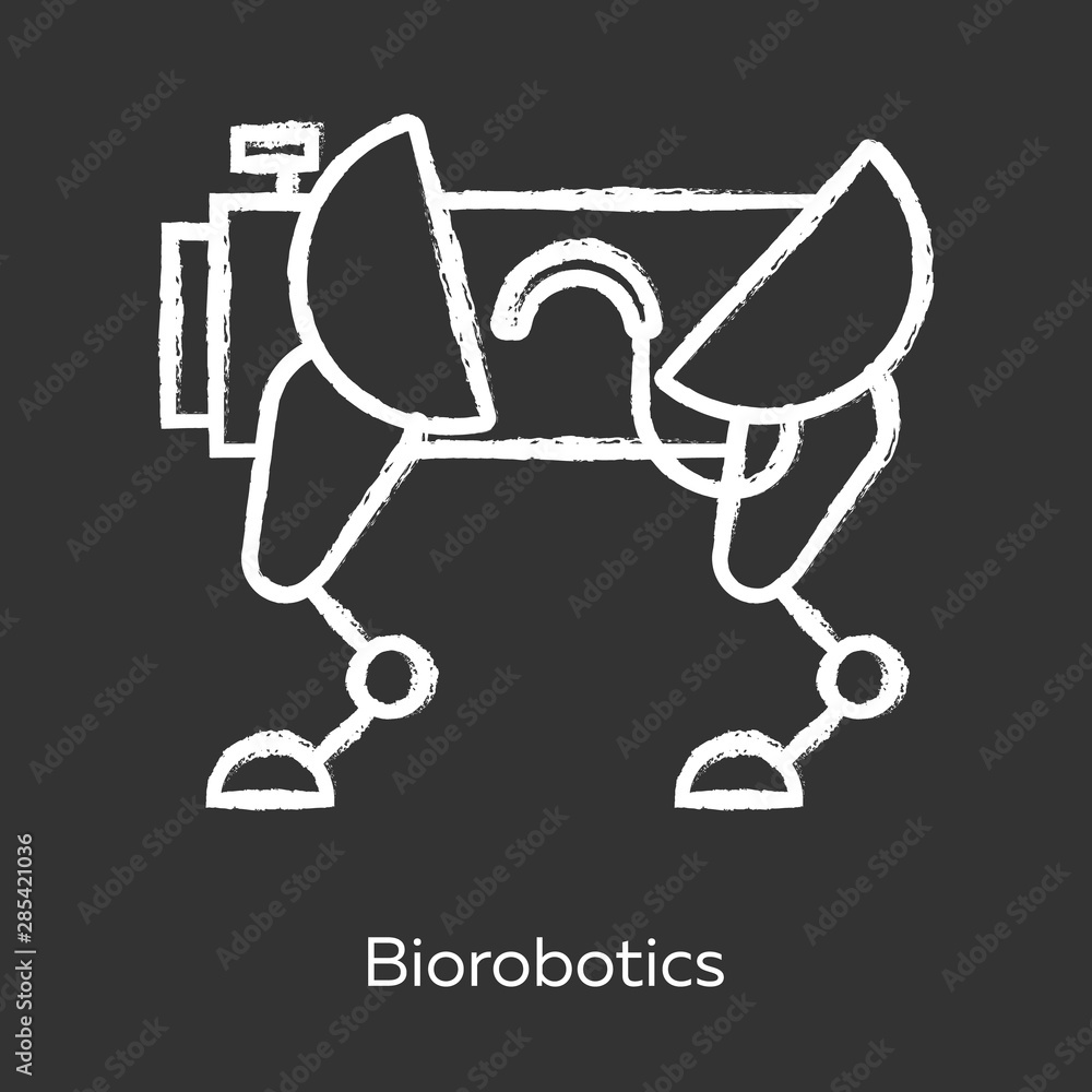 Biorobotics chalk icon. Dog-like robot. Creating robots imitating ... Biorobotics chalk icon. Dog-like robot. Creating robots imitating ...