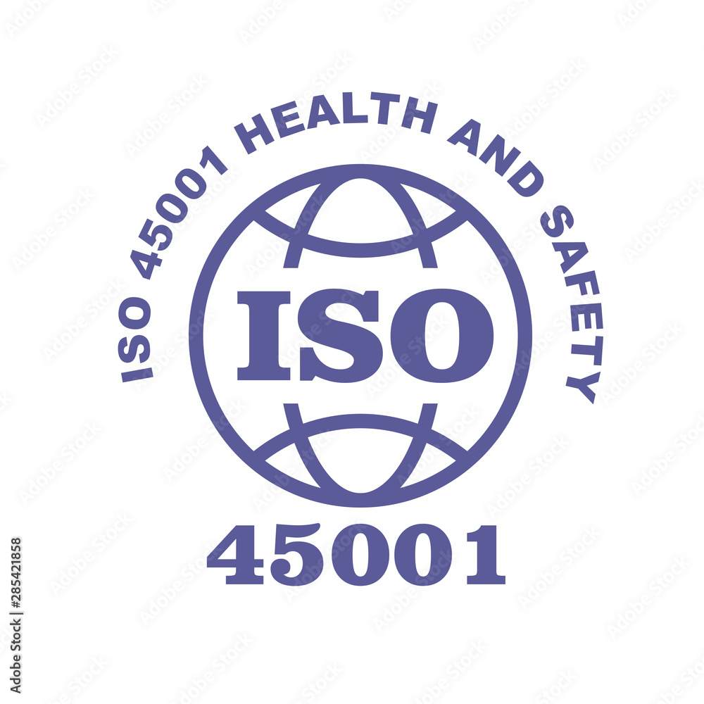 ISO 45001 stamp sign - occupational health and safety standard Stock ...