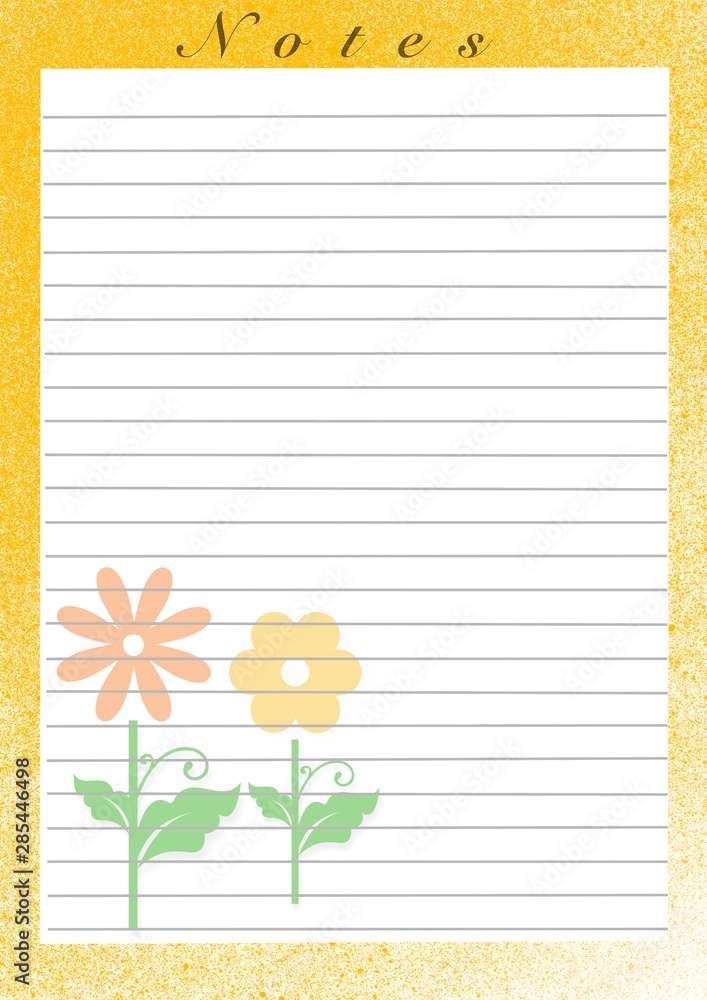 Printing paper note, optimal A4 size. Lined paper for notebook, diary ...