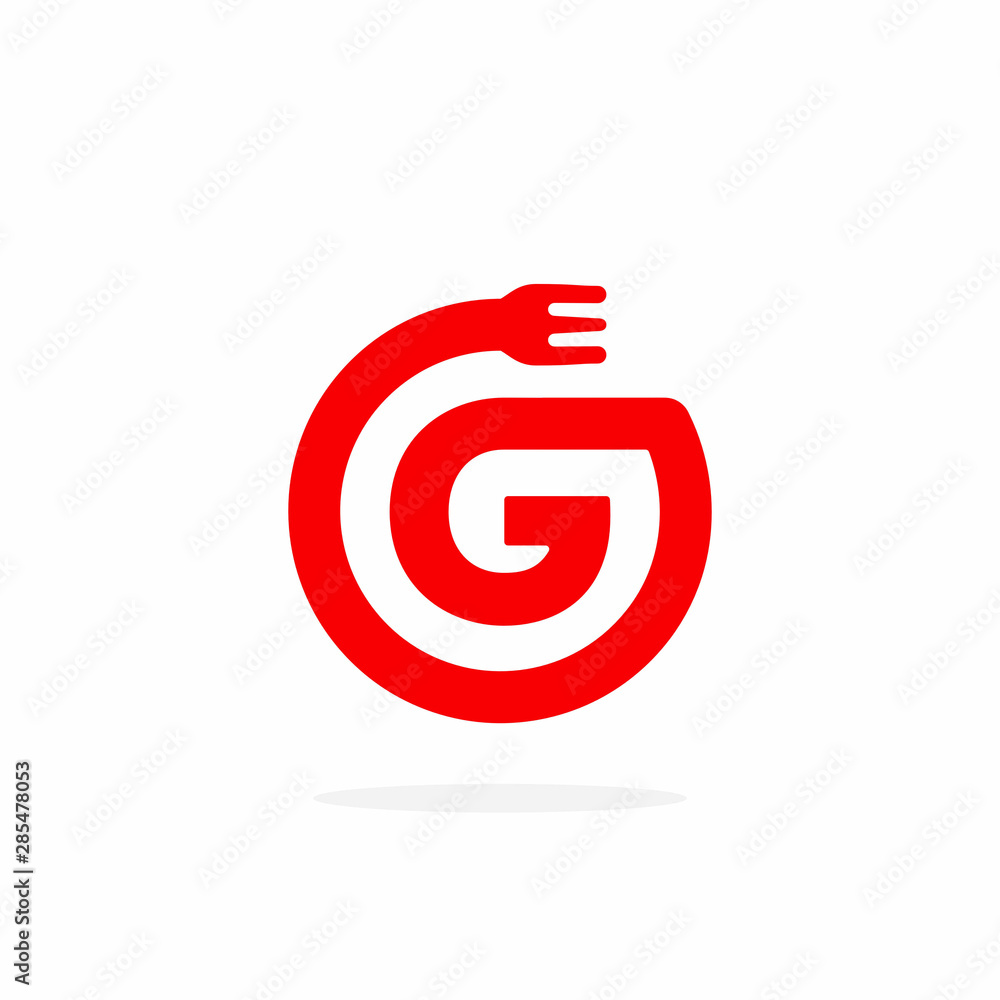 Vector Fork Letter G Logo Design Stock Vector | Adobe Stock