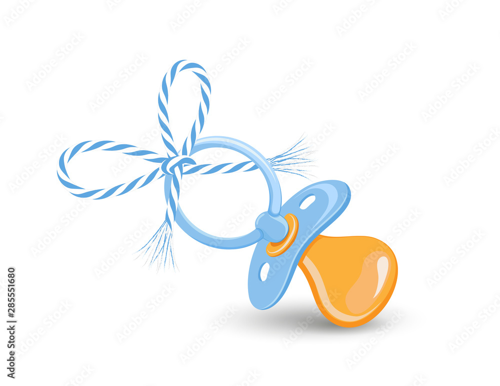 Blauer Schnuller Clipart Süßes Baby Mit Schnuller Clipart