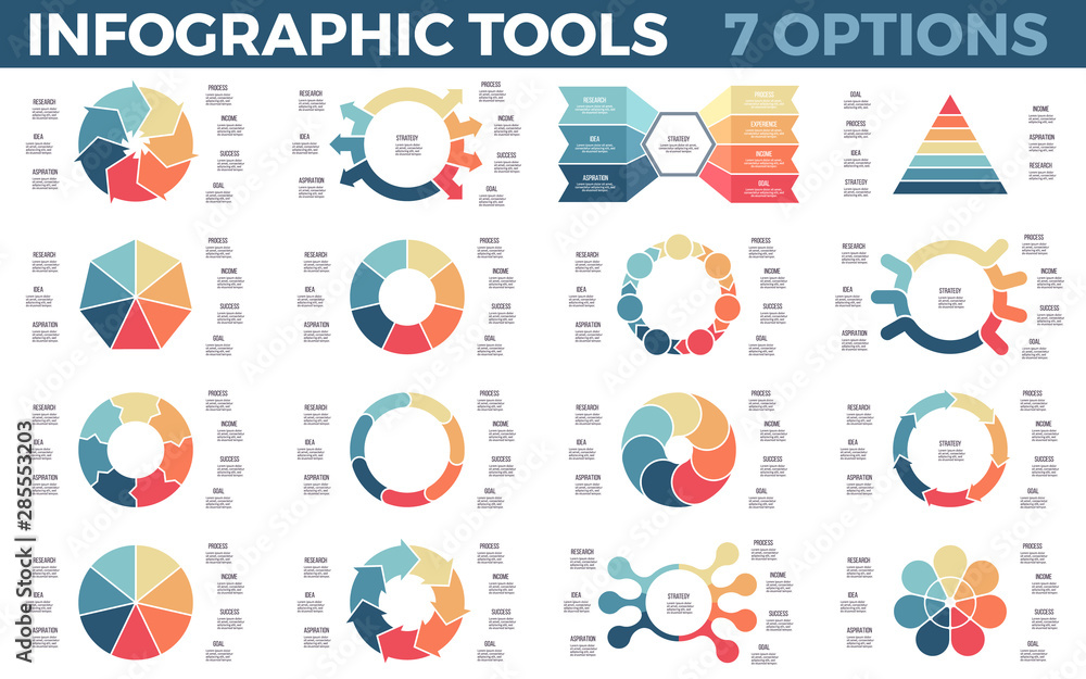 Vector infographics. Circular diagrams. Data visualization templates ...