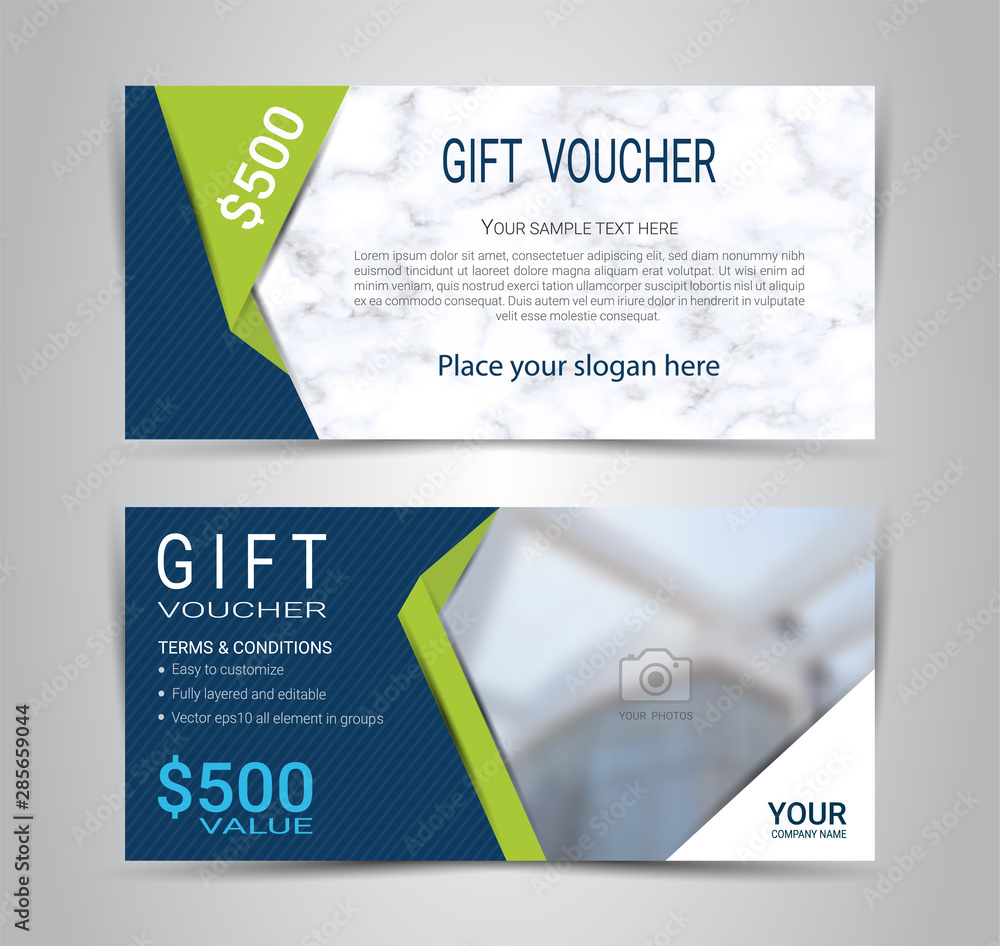 Gift certificates and vouchers, discount coupon or banner web template ...