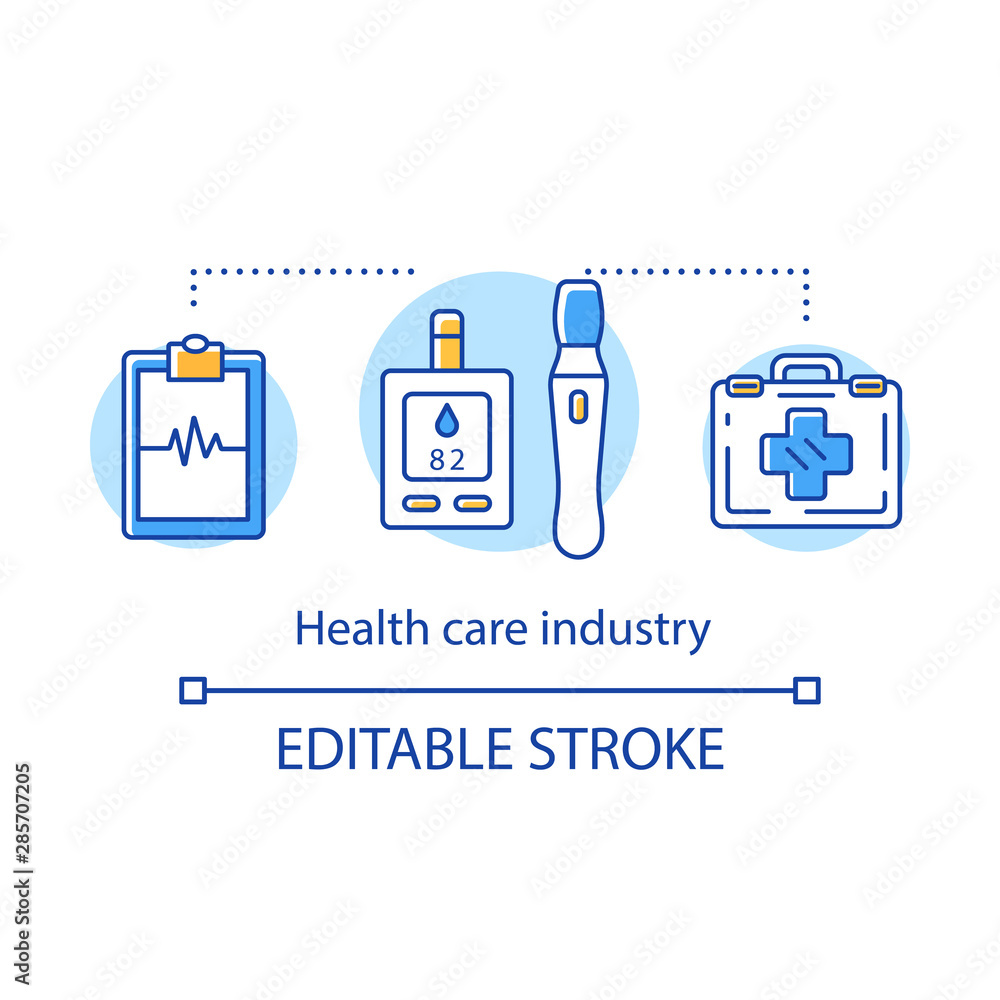 Health care industry concept icon. Healthcare sector. Medical ...