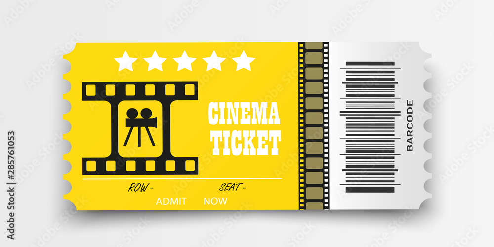 Vector cinema tickets isolated on transparent background. Realistic ...