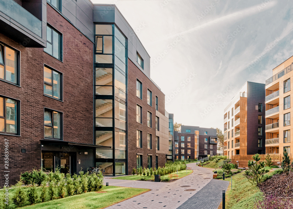 Modern european complex of residential buildings Stock Photo | Adobe Stock