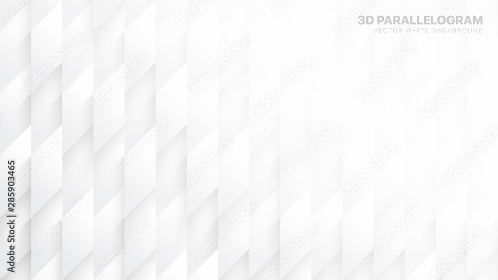 3D Vector Parallelogram Blocks Conceptual Tech White Abstract ...