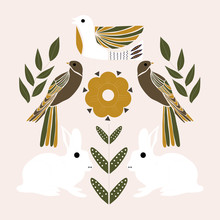 Autumn Folk Art Rabbit Free Stock Photo - Public Domain Pictures