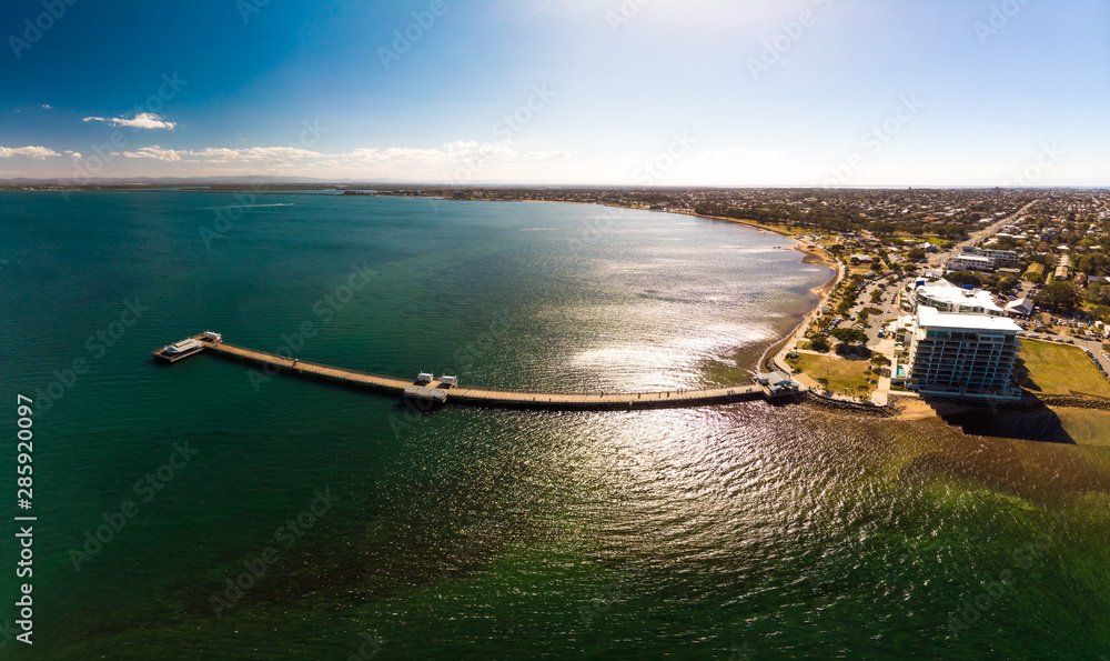 Woody Point Jetty is a landmark on the Moreton Bay on Redcliffe ...