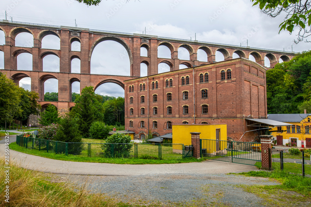Mylau, Saxony, Germany. The building of the historic Ketzel flour mill ...