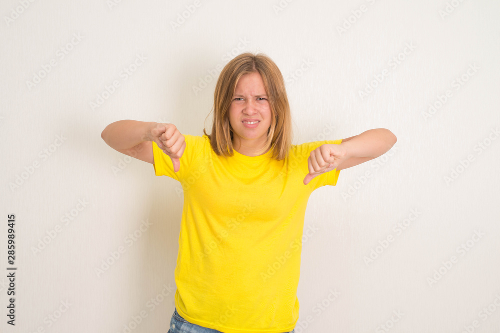 Negative human face expressions, emotions, feelings, attitude, life ...