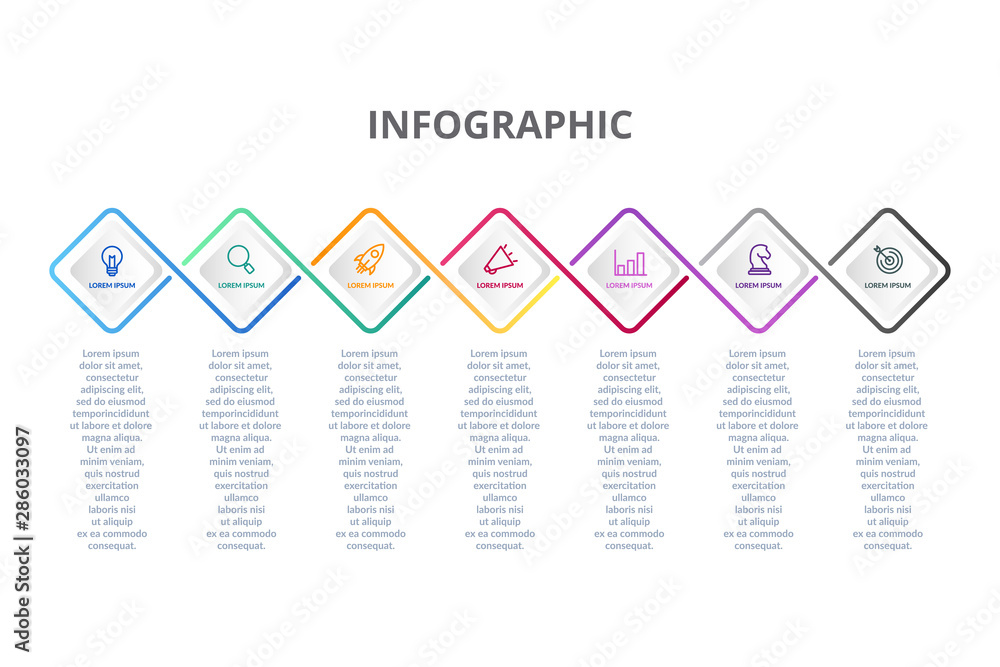 vector Infographic design with 7 icons options or steps. Infographics ...