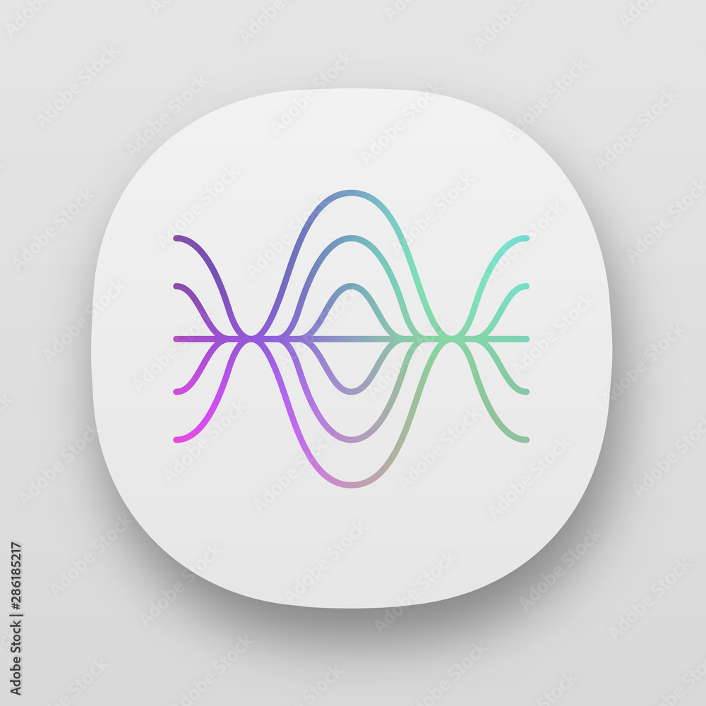 Voice recording app icon. UI/UX user interface. Vibration, noise level ...