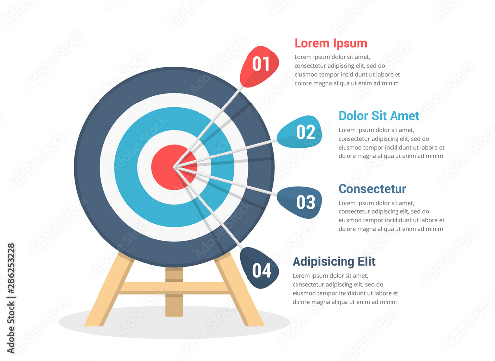 Target with Four Arrows Stock Vector | Adobe Stock