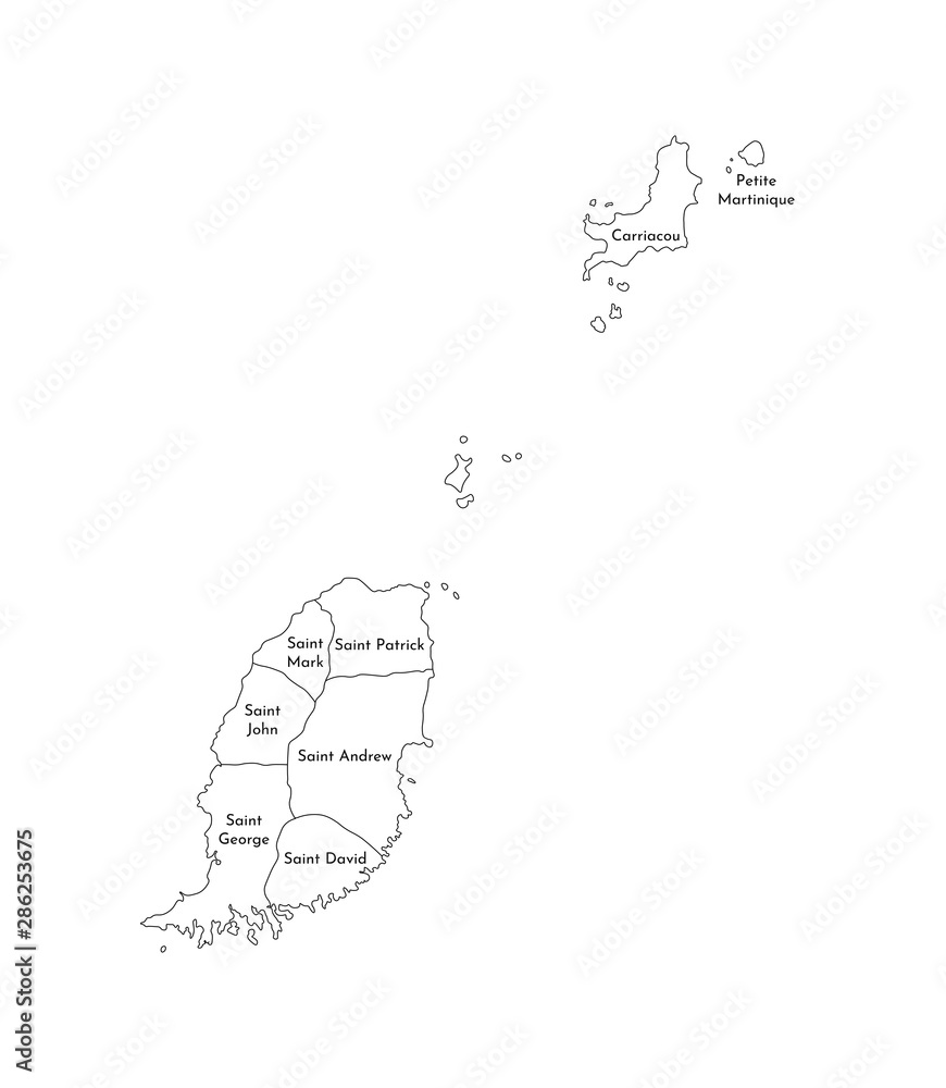 Vector isolated illustration of simplified administrative map of ...