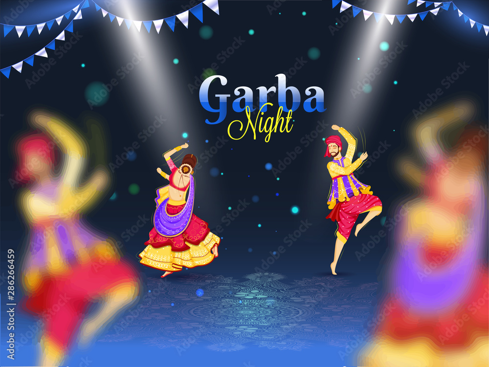 Beautiful poster or banner design with illustration of couple dancing ...