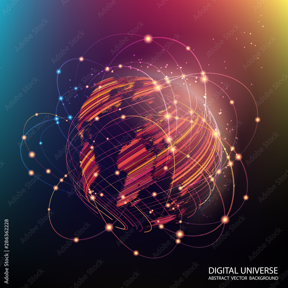 Map of the planet. World map. Modern futuristic background with planet ...