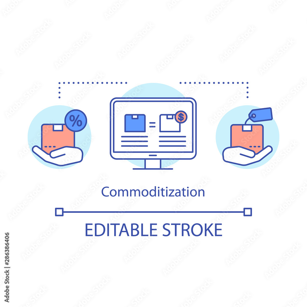 Vector de Stock Commoditization concept icon. Customer service, e ...