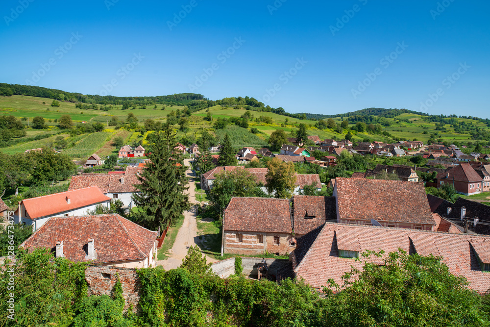 Traditional german architecture in saxon village in Transylvania ...