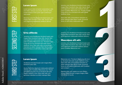 3-Step Horizontal Infographic Layout Stock Template | Adobe Stock