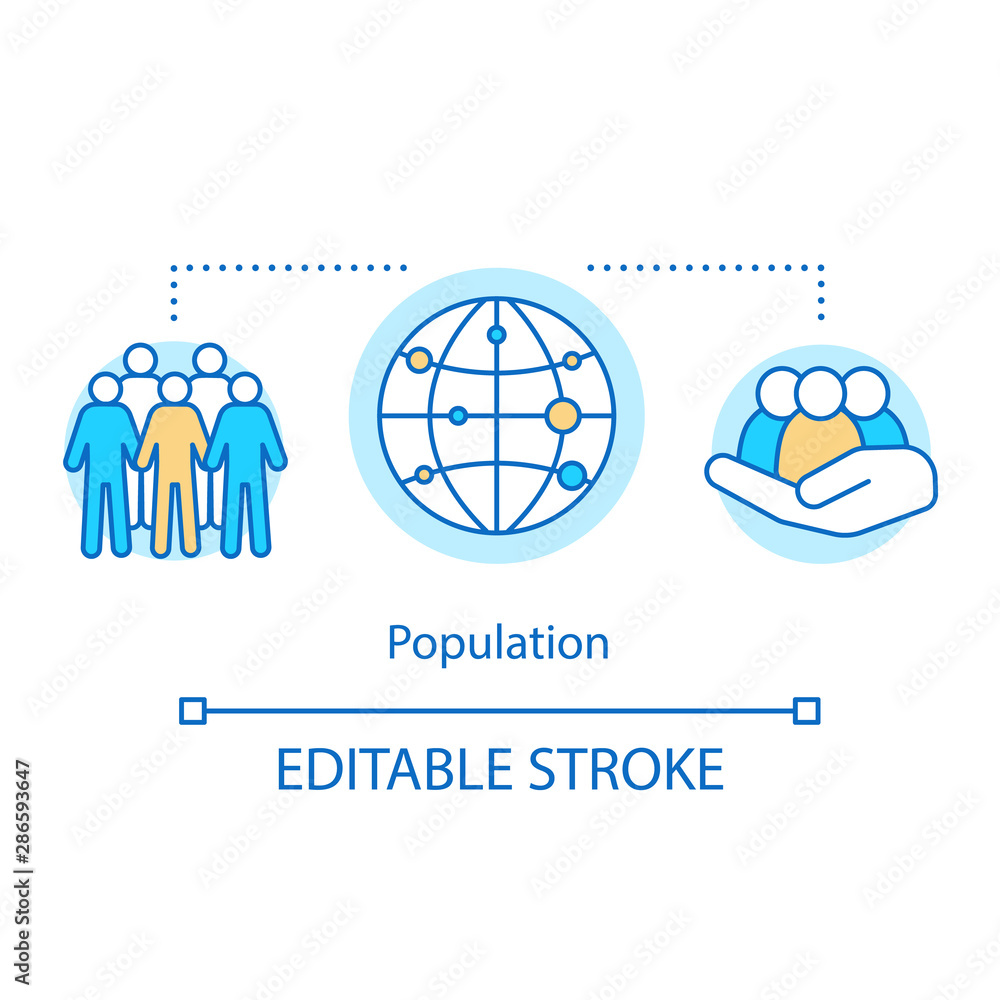 Electorate concept icon. Population idea thin line illustration ...