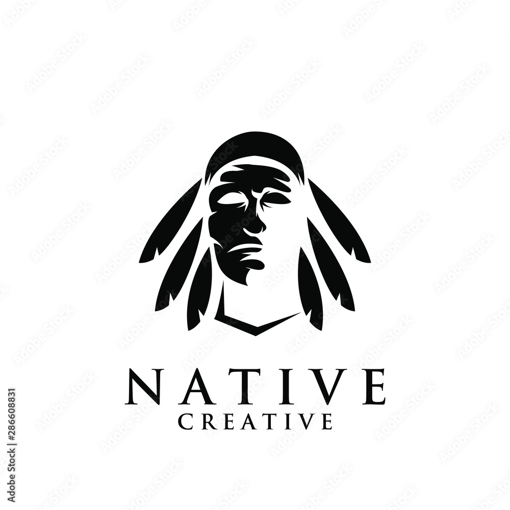 native apache indian logo icon designs vector illustration template ...