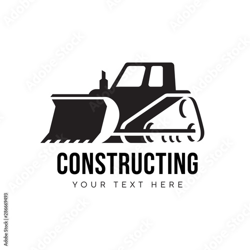 dozer abstract black logo on white background - Buy this stock vector ...