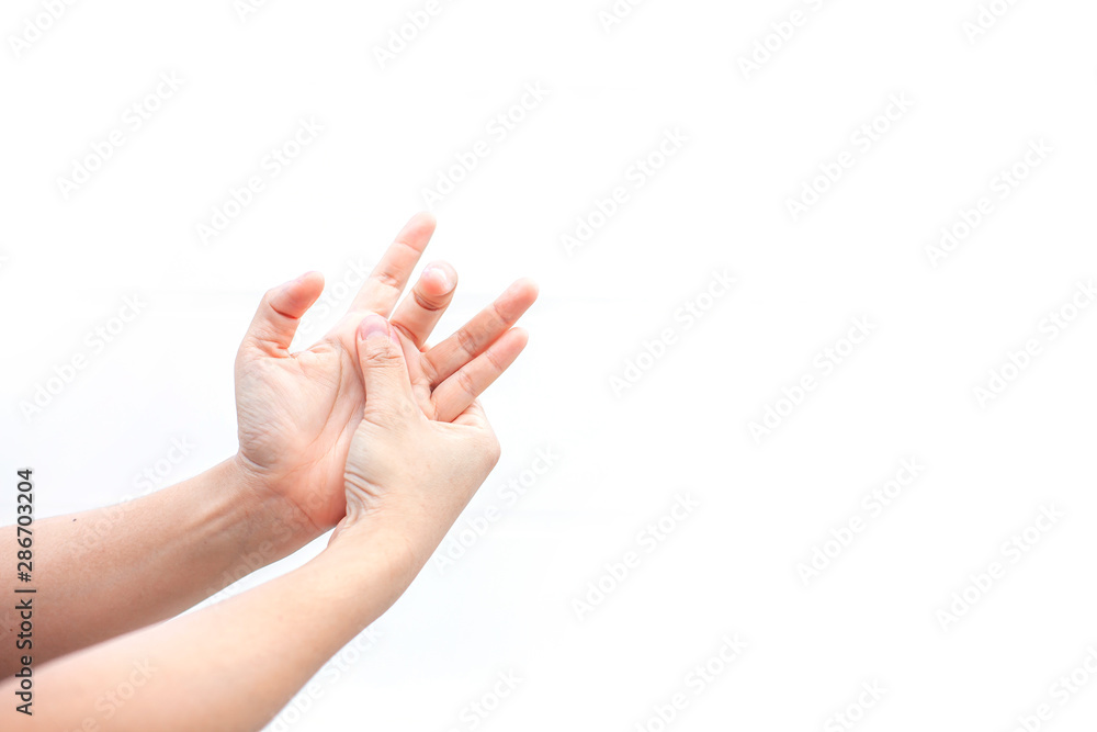 Foto de Stock Trigger Finger Caused by People working on computer ...