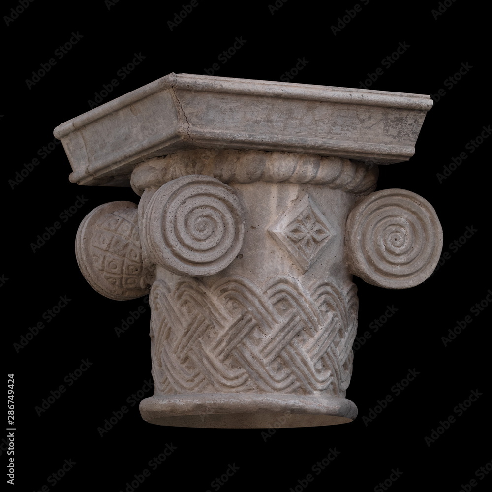 Elements of architectural decorations of buildings, columns and ...