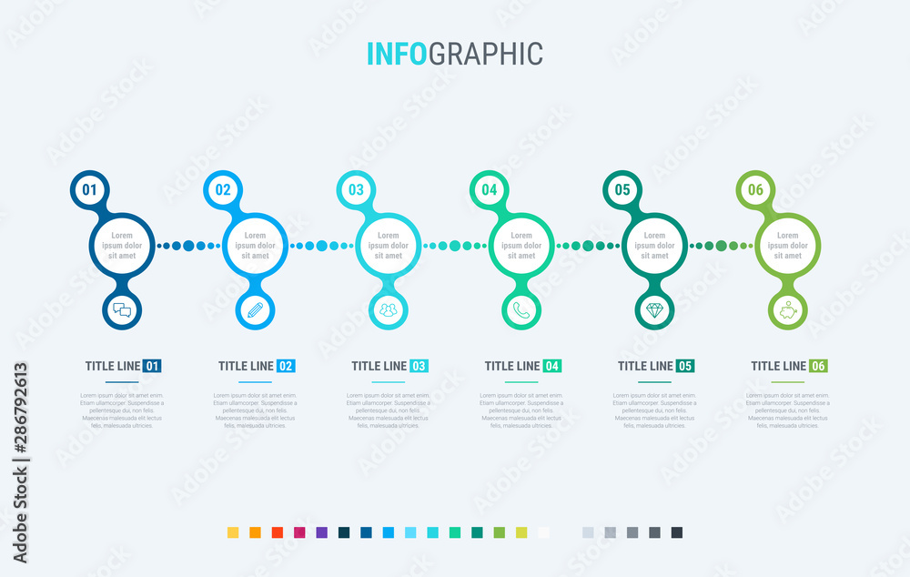 Vector infographics timeline design template with rounded elements ...