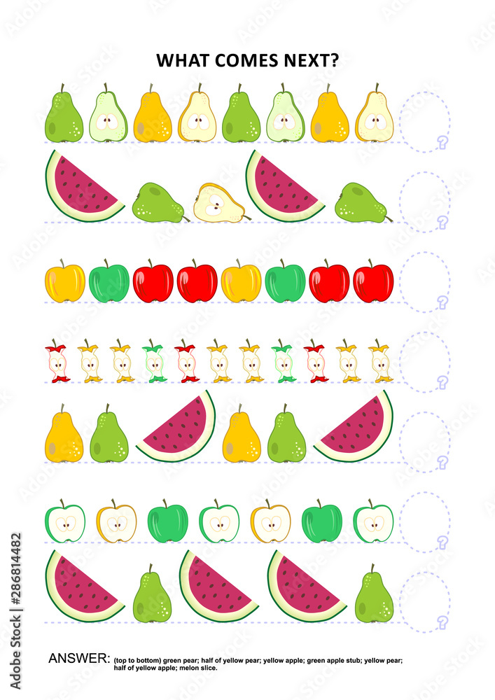 Fruit And Berry Themed Educational Logic Game Training Sequential Pattern Recognition Skills