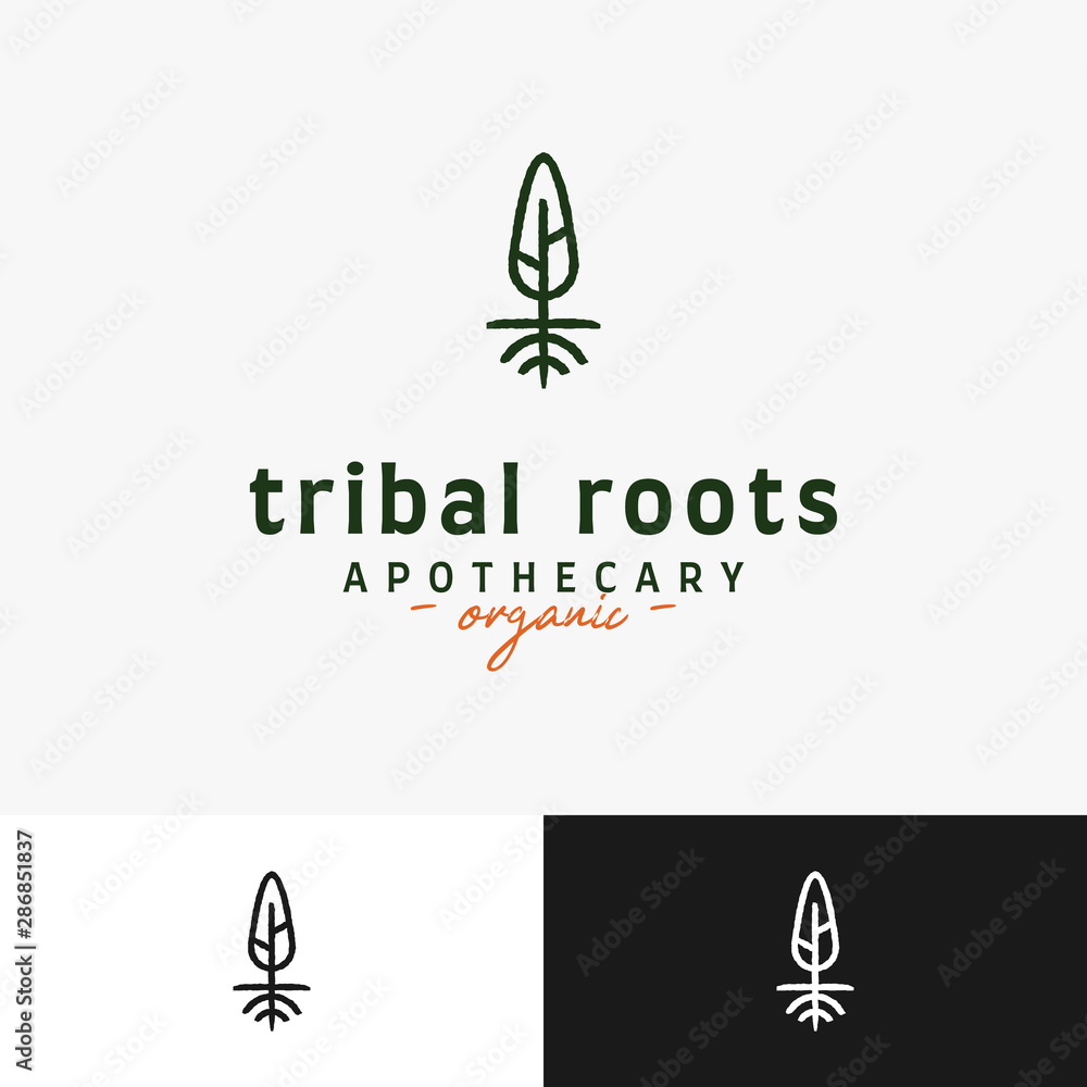 Simple Vintage Tribal Nordic Scandinavian Tree Root Symbol Apothecary ...