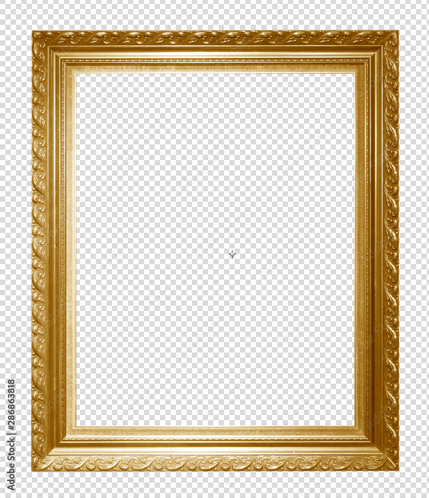 Golden frame isolated on transparent background Stock Photo | Adobe Stock