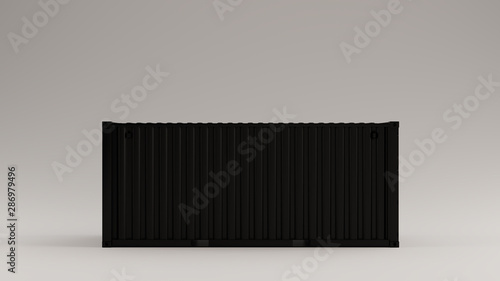 Black Intermodal Cargo Container Side View 3d illustration 3d render ...