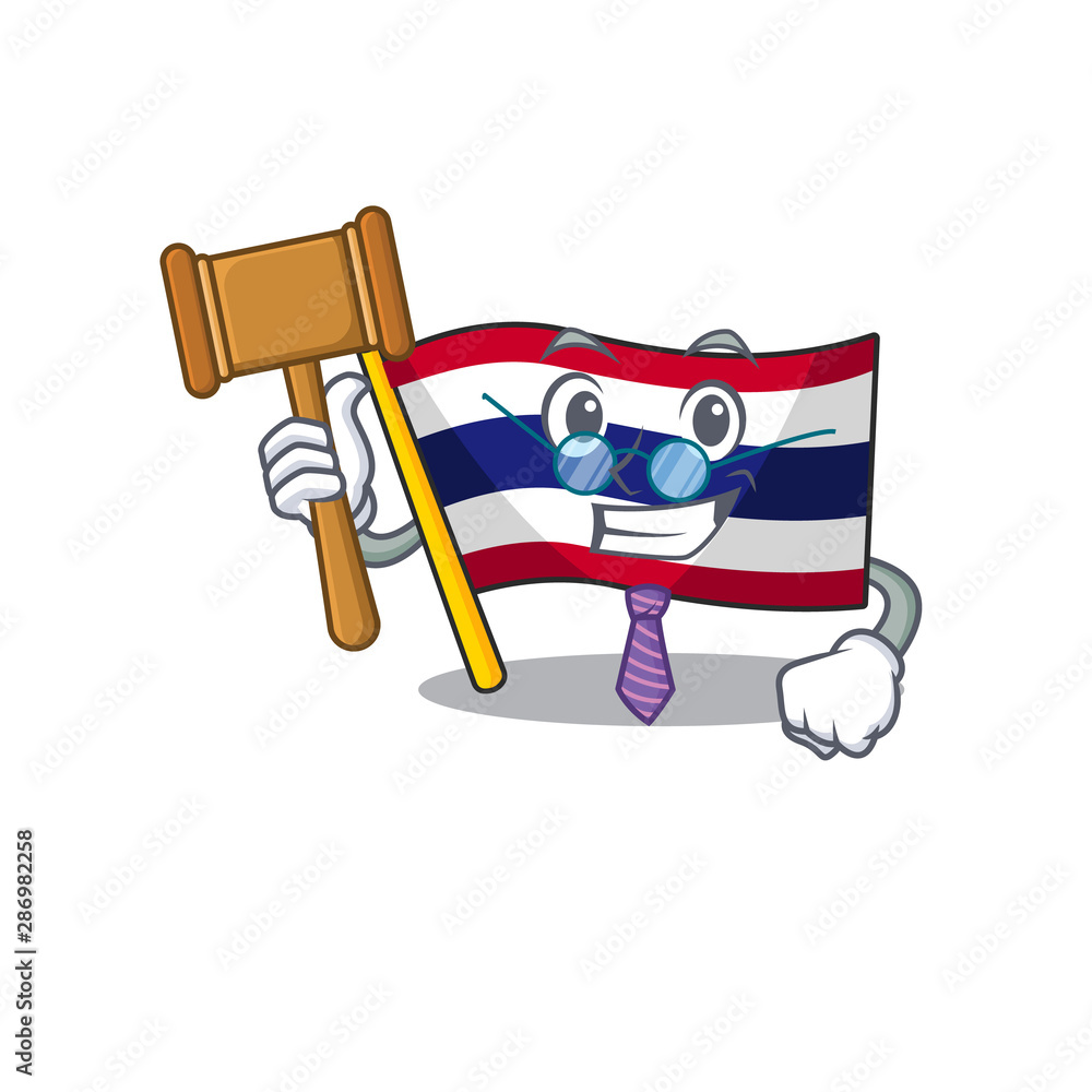 Judge flag thailand cartoon is hoisted on character pole Stock Vector ...