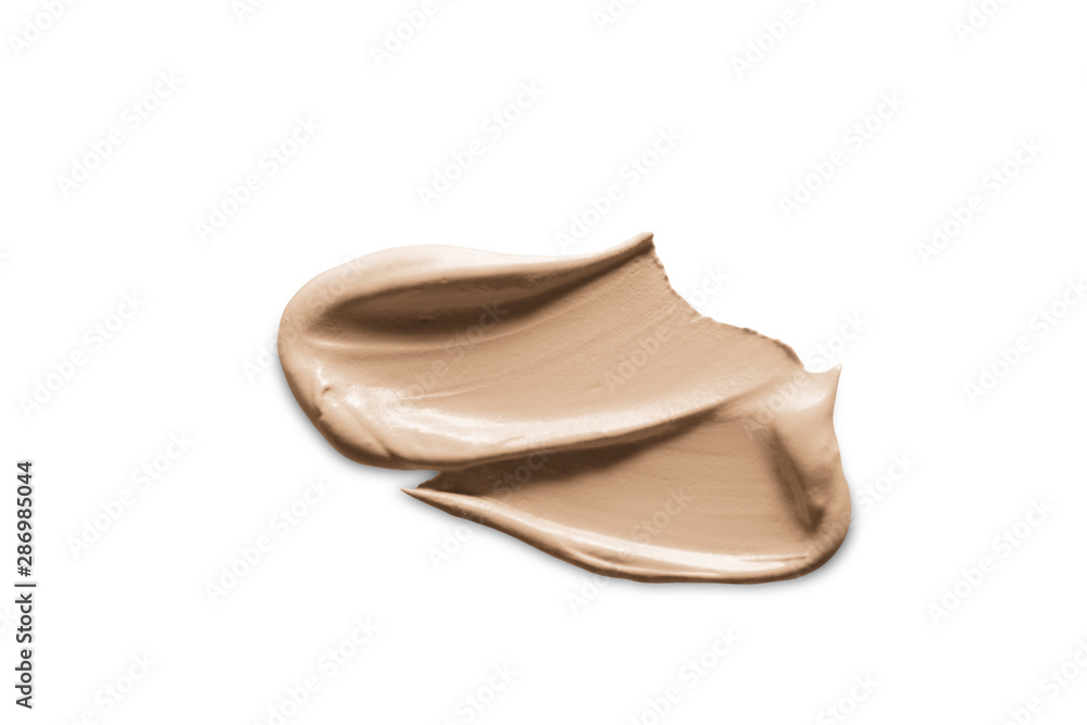 Cosmetic foundation cream swatch smudge smear isolated on white ...